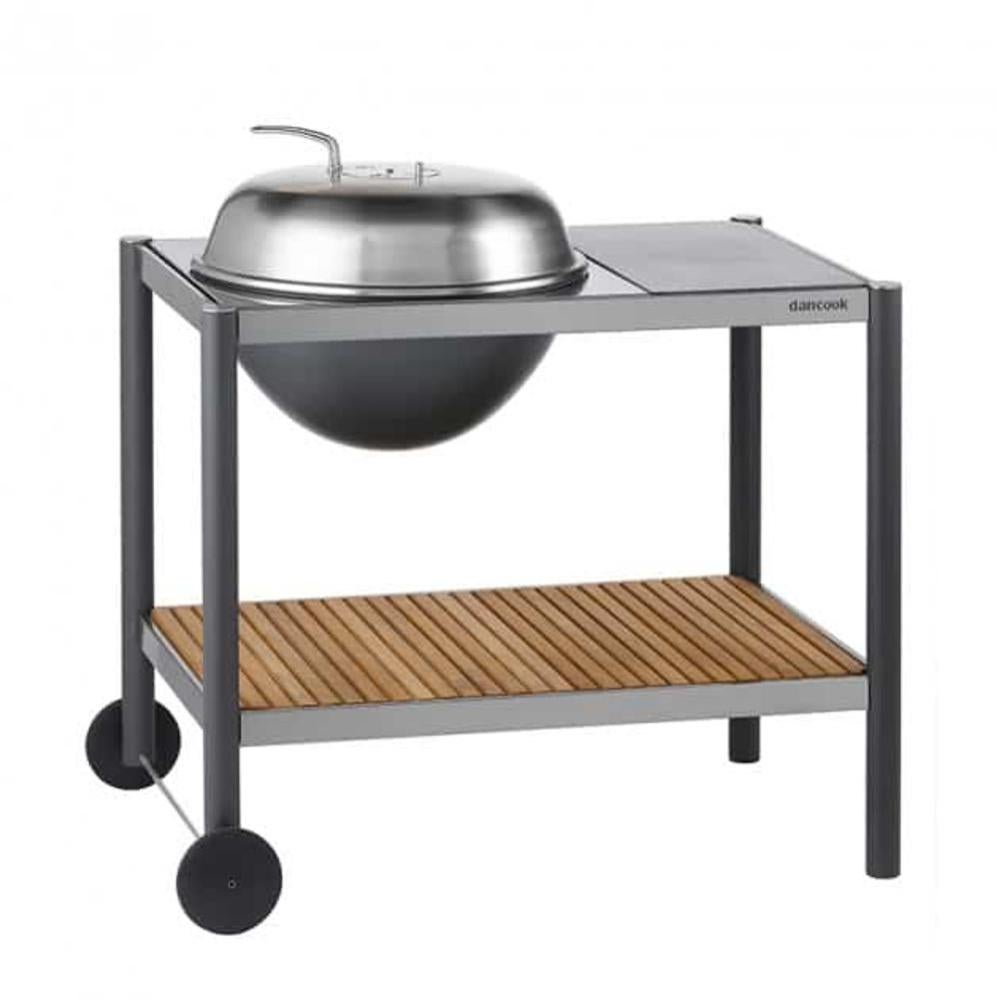 Barbecue rond charbon 54 Dancook 1501 inox sur chariot | Leroy Merlin