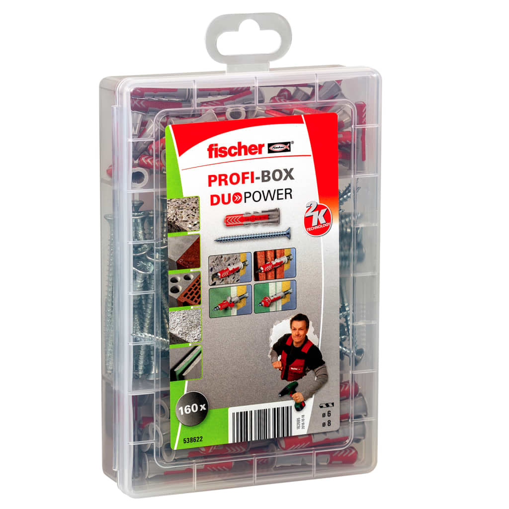 Fischer Set di Tasselli con Vite PROFI-BOX DUOPOWER 160 pz | Leroy Merlin
