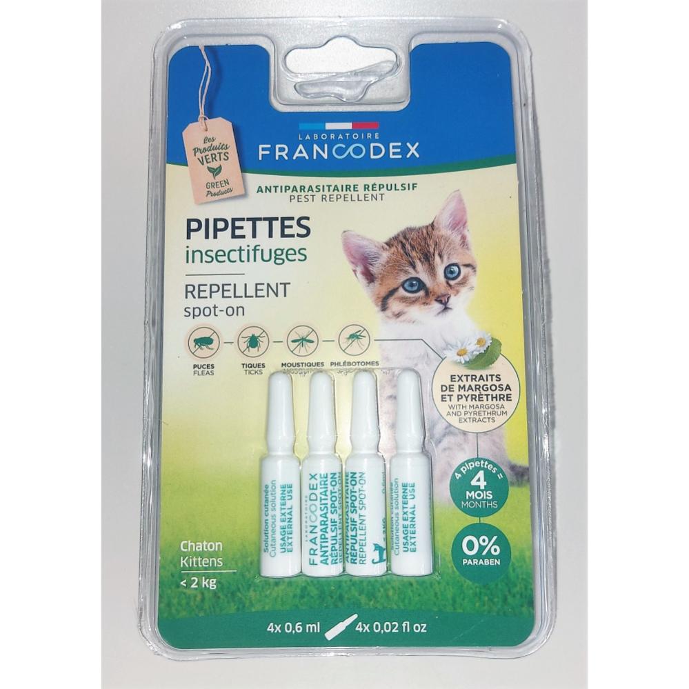 Francodex -4 Pipettes Insectifuges Pour Chatons moins de 2 kg. | Leroy ...