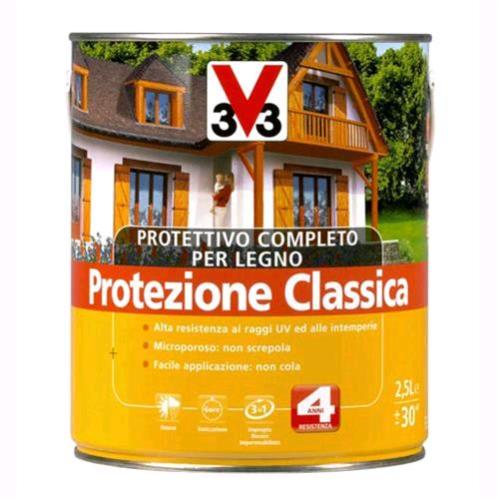 V33 Protettivo Completo Legno Protezione Classica Colore Noce Medio 2,5 ...