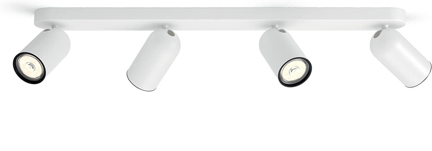 PHILIPS - FARETTO PONGEE A 4 LUCI IN METALLO BIANCO 4XGU10 | Leroy Merlin