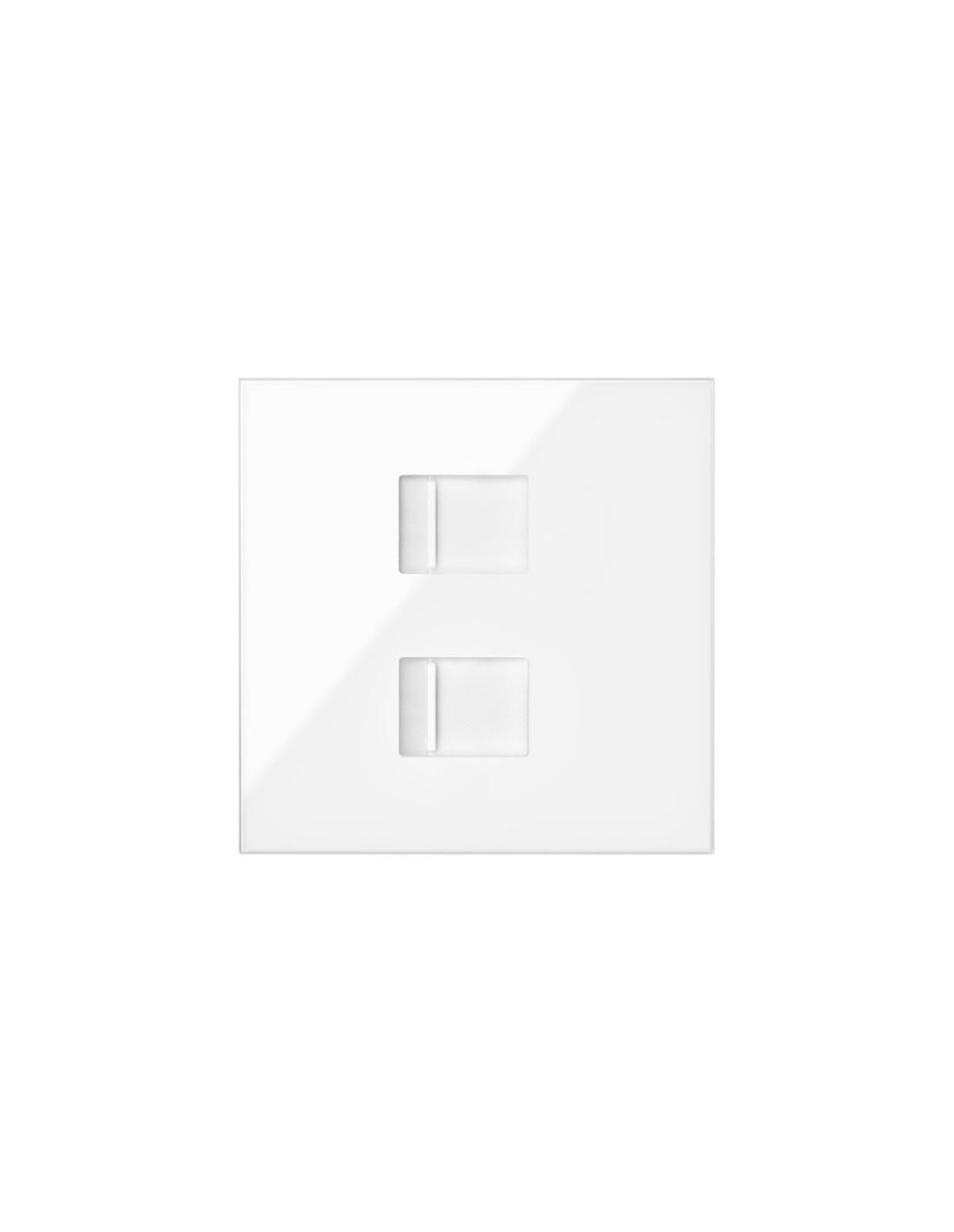 Tapa RJ45 doble para voz y datos SIMON 100 10000006-130 Blanco Brillo ...