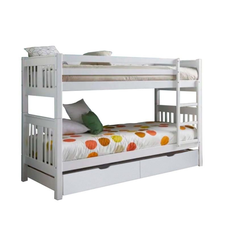Litera + 2 cajones madera blanca 90x190cm | Leroy Merlin