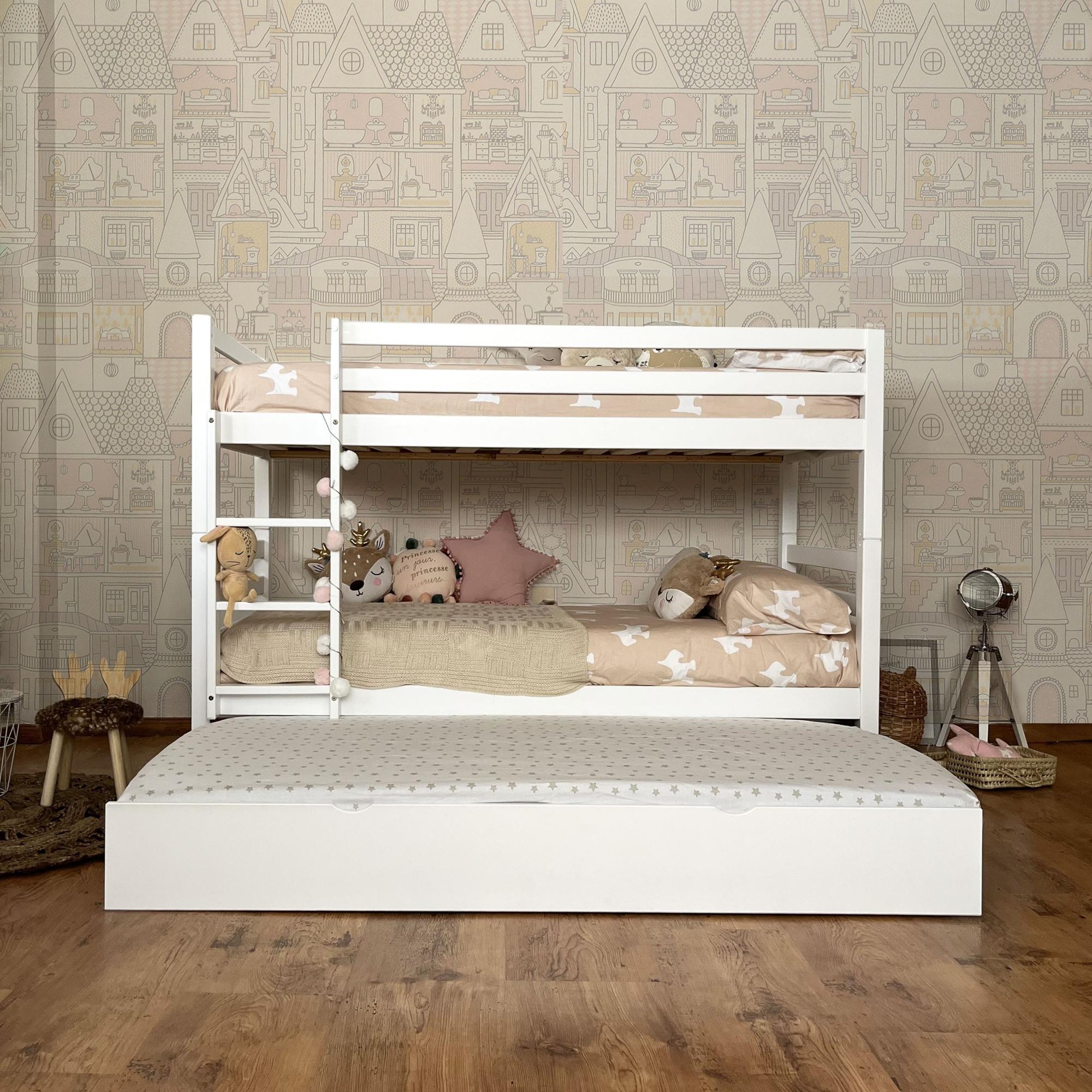 Letto a castello per bambini bianco Isabela 90x195cm - LETTO A CASTELLO ...