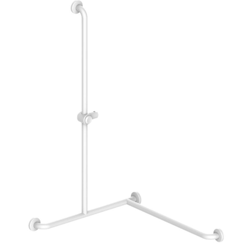 Main courante de douche époxy blanc avec support douchette - AKW - 01266WH | Bricoman