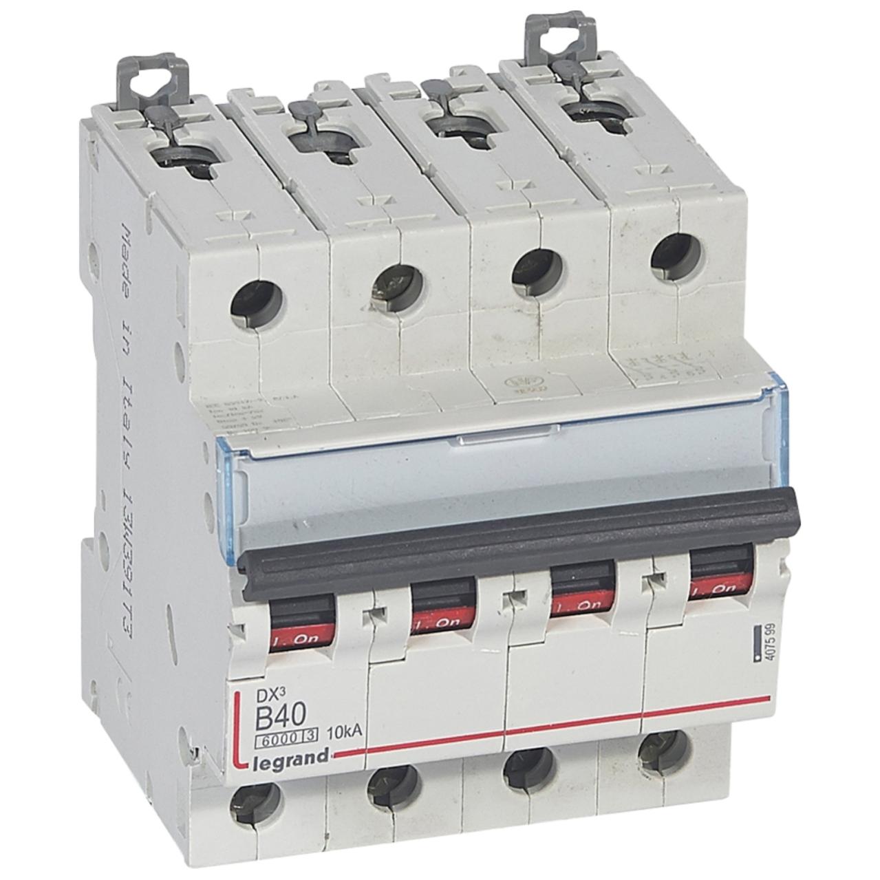 Disjoncteur 40a 10ka courbe b tétrapolaire legrand dx3 vis / vis ...