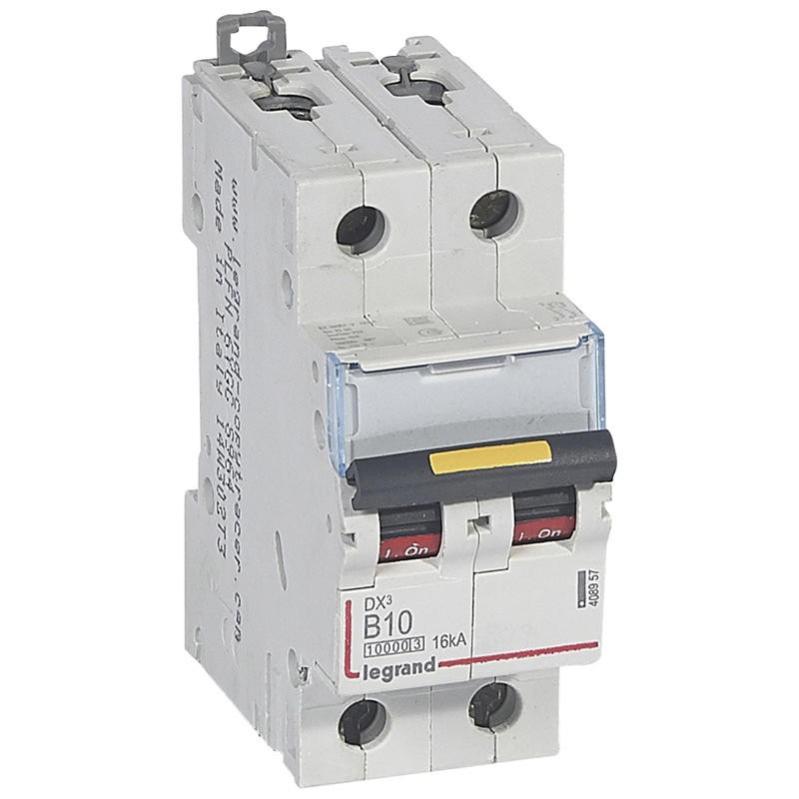 Disjoncteur DX_ 10000 - 16kA - 2P 230V~ à 400V~ - 10A - courbe B - 2 ...