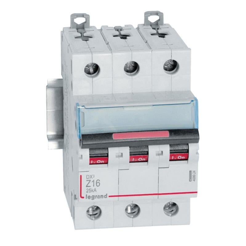 Disjoncteur DX_ 25kA - 3P 400V~ - 16A - courbe Z - 3 modules | Leroy Merlin