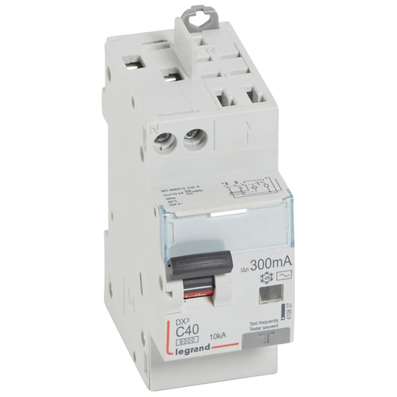 Disjoncteur différentiel dx³ - 40a - courbe c - 300ma - 2 poles - type ...