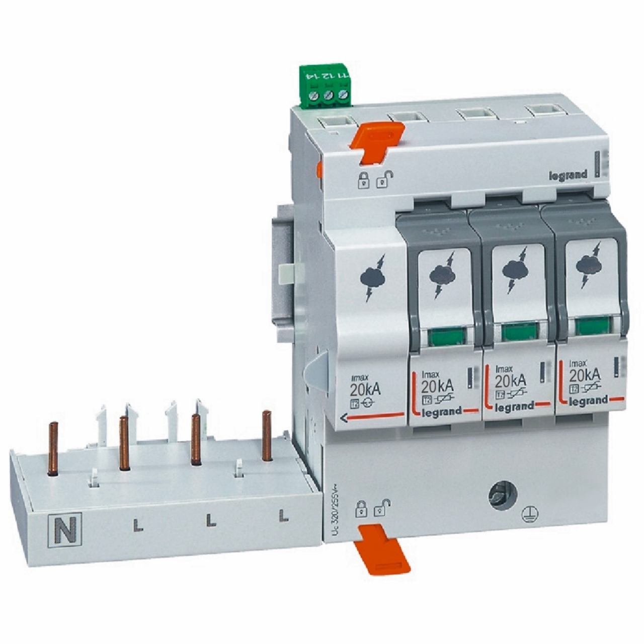 Parafoudre - 3 phases + neutre - bpa - t2 - 20ka - ng +sd - legrand ...