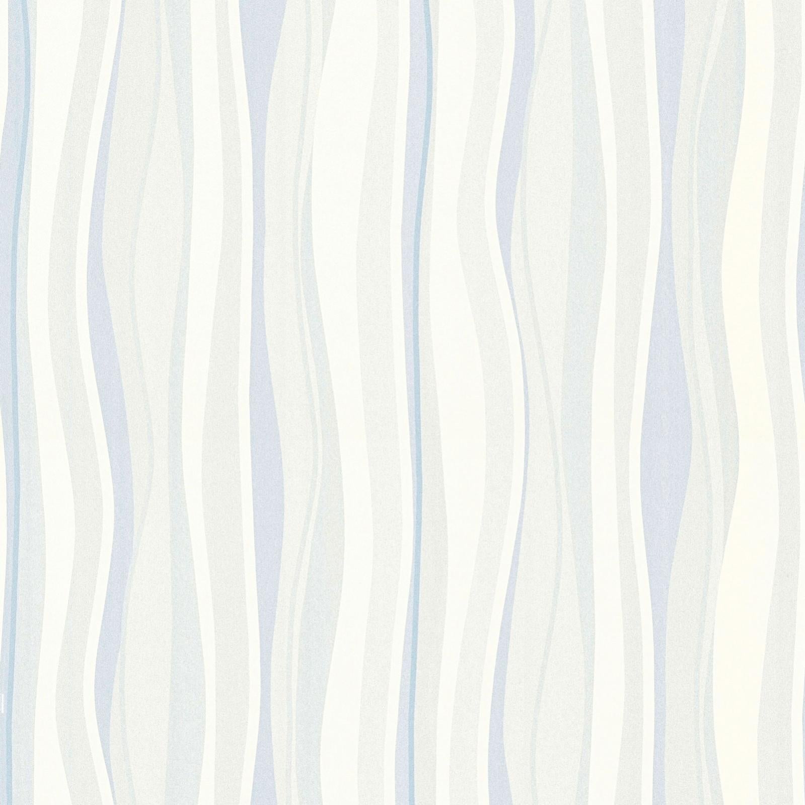 Carta da parati a righe ondulate blu, grigie e beige Carta da parati ...
