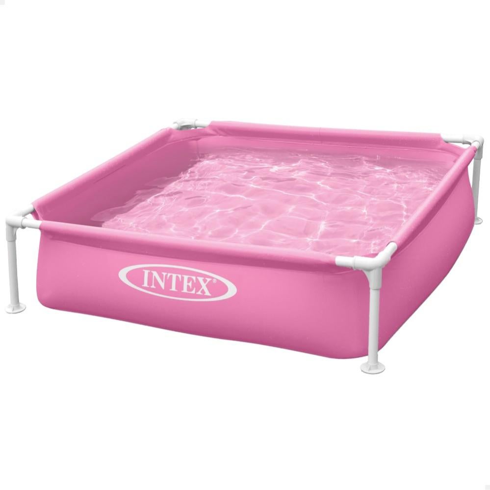 Piscina desmontable cuadrada Mini Frame 122x122x30 cm rosa INTEX ...