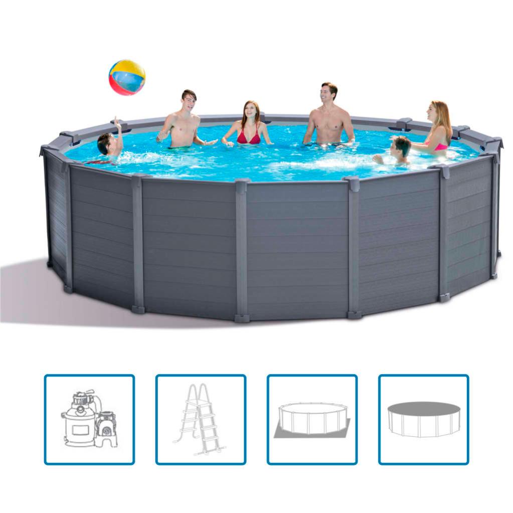 Intex Set Piscina Graphite Gray Panel 478x124 cm | Leroy Merlin
