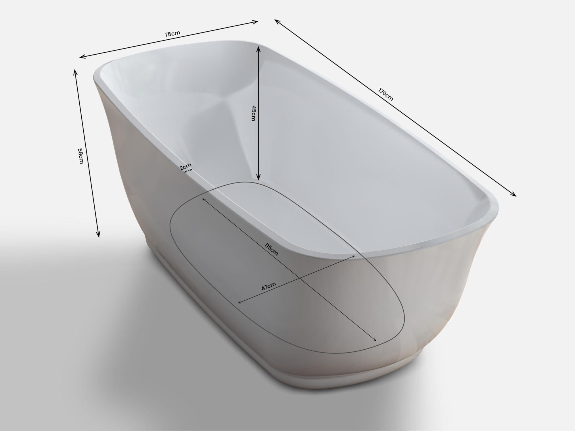 TIALYS Vasca a isola ovale L 170 x l 75 cm | Leroy Merlin