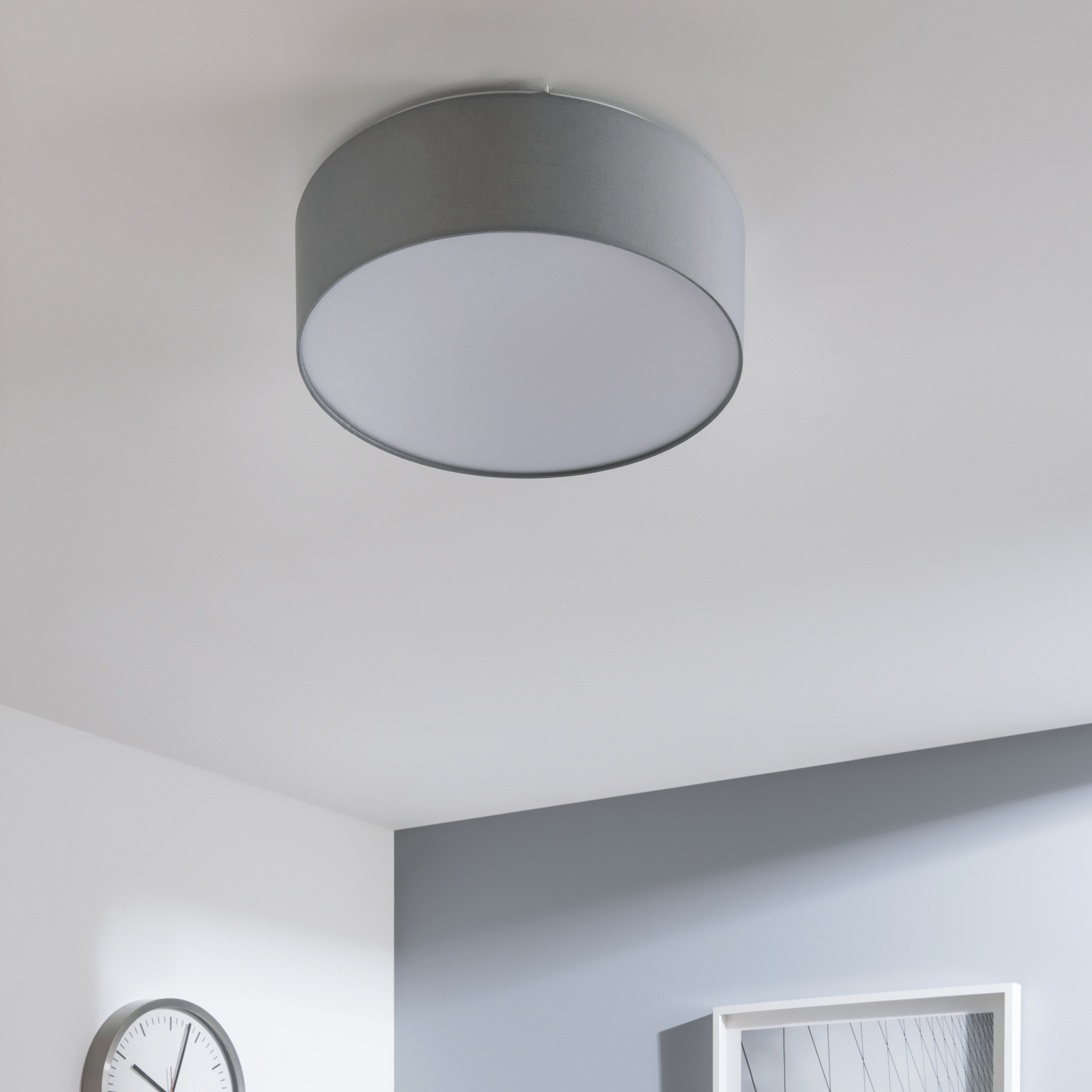 INSPIRE - Plafoniera SITIA - 3 punti luce E27 da 40W - D.48 cm - Cotone ...