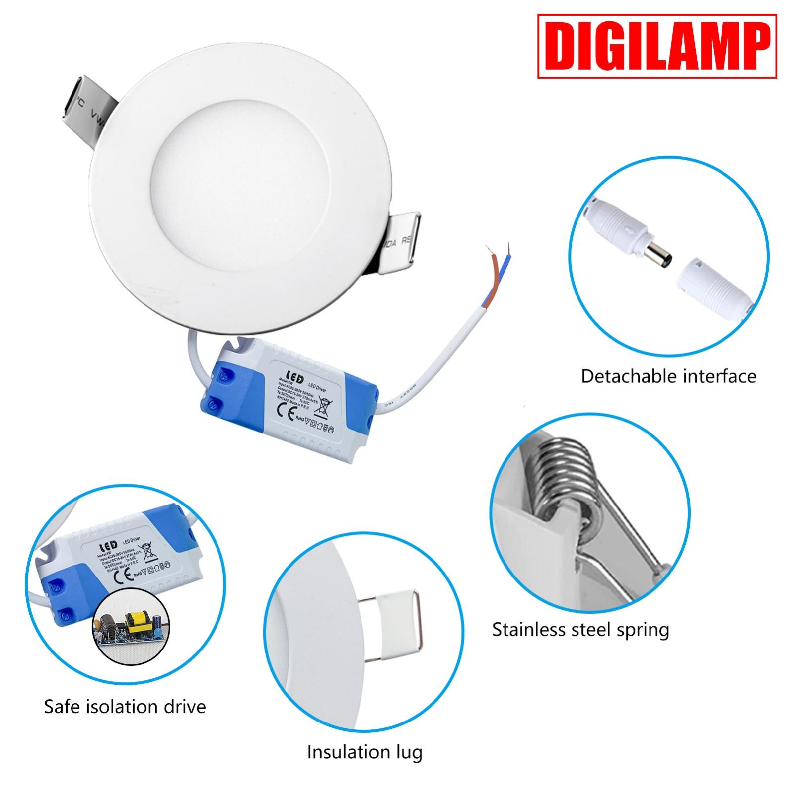 Foco Empotrable Led Panel Downlight Extraplano 5w Blanco Neutro 4000k ...