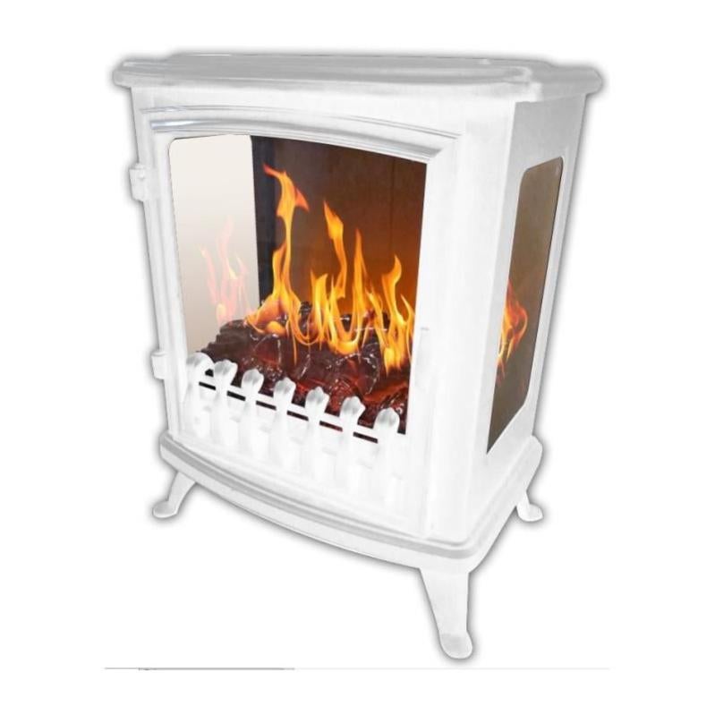 Chimenea eléctrica "Fire Glass" - blanca | Leroy Merlin