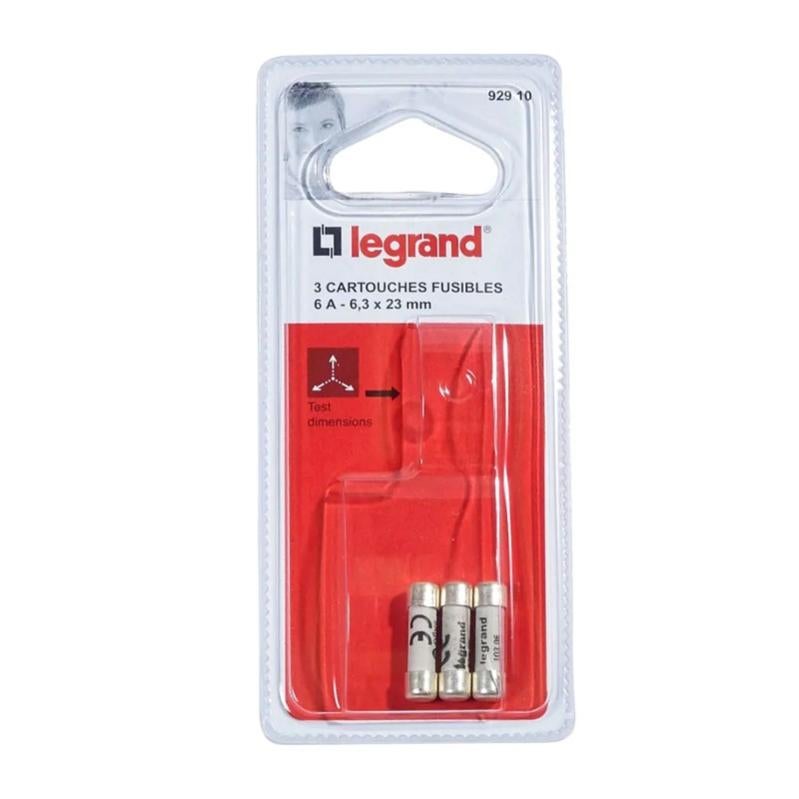 3 fusibles Legrand 92910 - 6,3 X 23 mm - 6A | Leroy Merlin