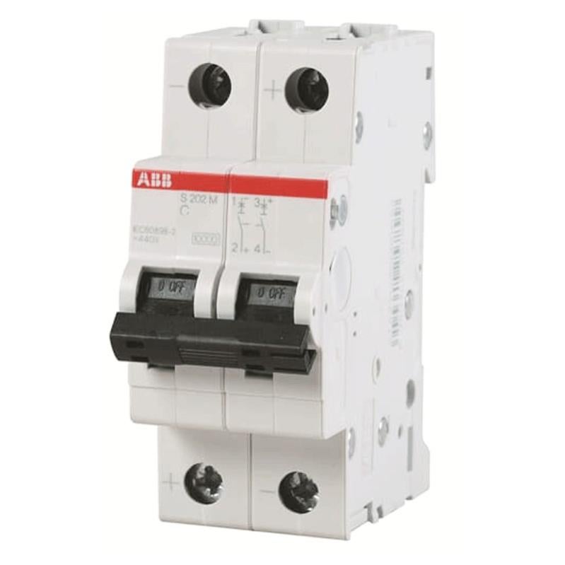 Interruttore Magnetotermico ABB 2P 6A 10KA C 2M S202M | Leroy Merlin