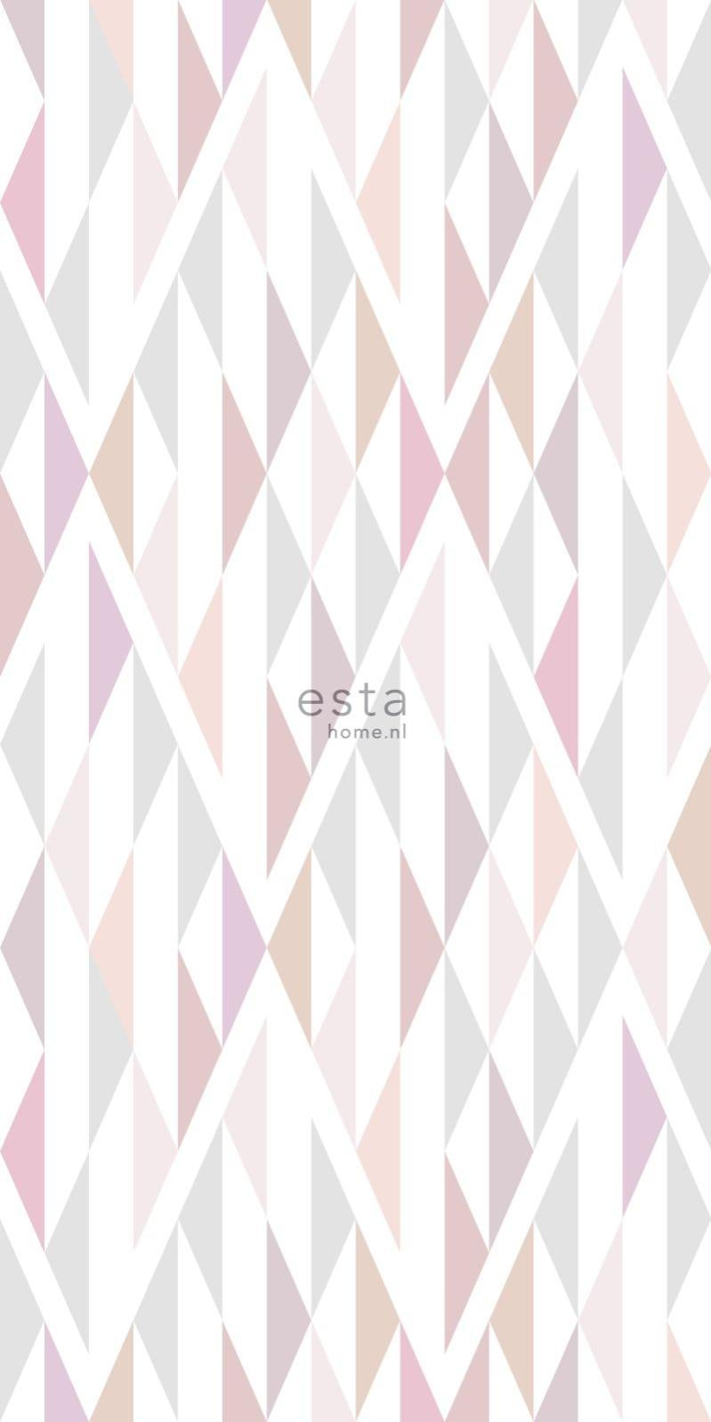 Fotomural rombo negro, blanco y rosa viejo - 150 x 279 cm - ESTAhome ...