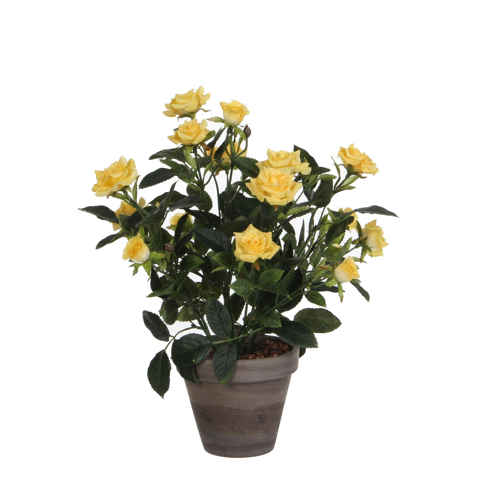 Rosier artificiel jaune en pot MICA DECORATIONS, H33 cm | Leroy Merlin