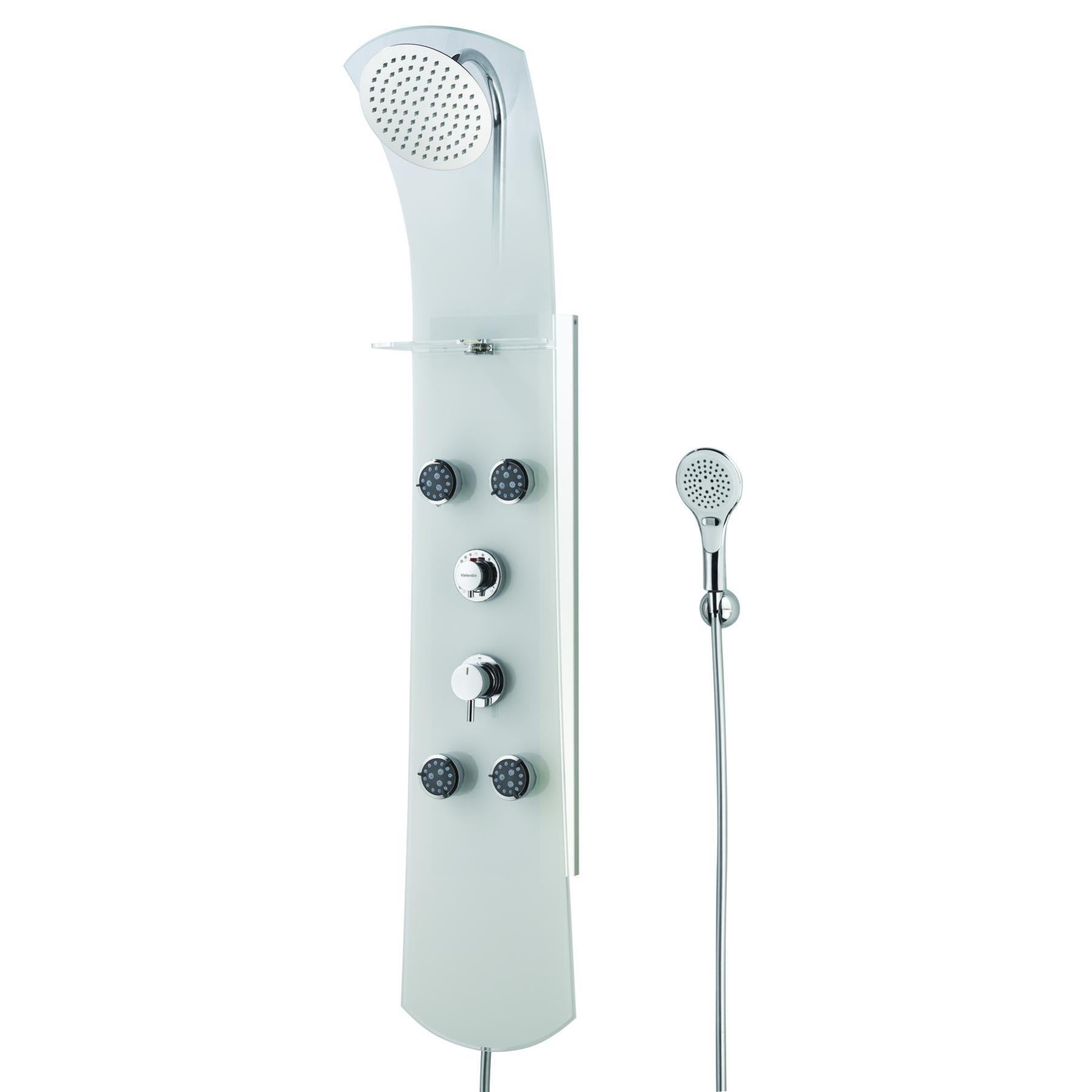 Colonna doccia in vetro NAUTIUS, funzione di massaggio idro, rubinetto ...