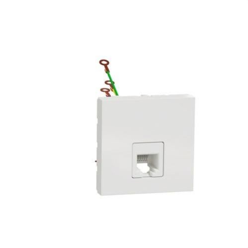 Prise 2 modules pour téléphone RJ12 blanc polaire New Unica | Leroy Merlin