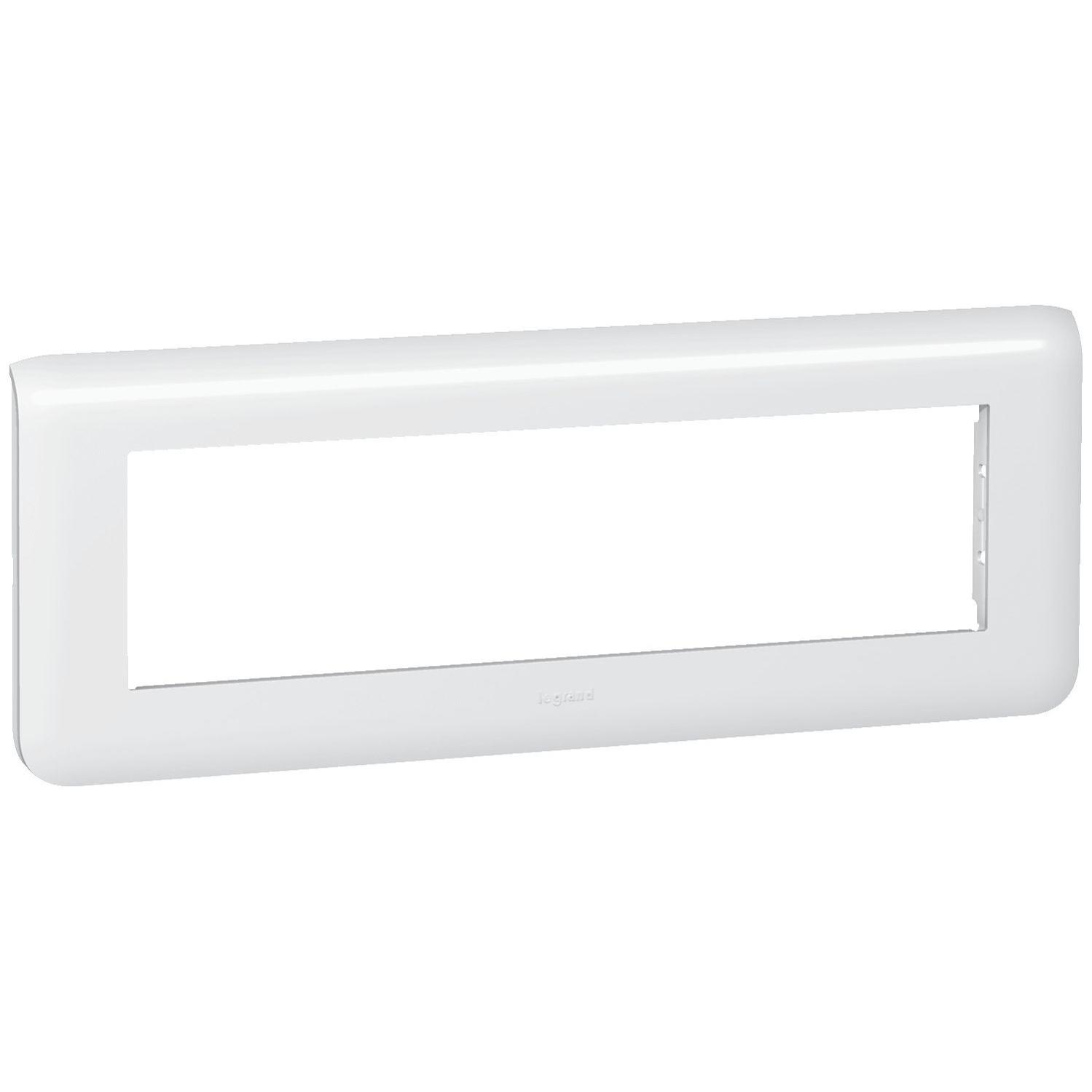 Plaque de finition Blanc MOSAIC horizontale blanc 8 modules - LEGRAND ...