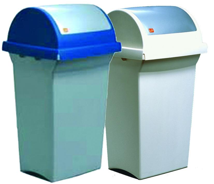 Bidone con coperchio basculante lt.50 - cm.43x39x76h. - colore bianco ...
