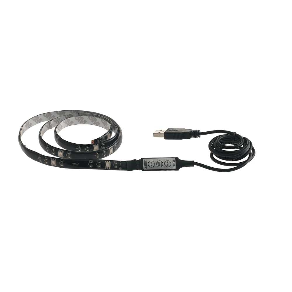 Striscia LED SURROUND 80 cm. con entrata USB 15 luci LED con funzione RGB e telecomando incluso ...