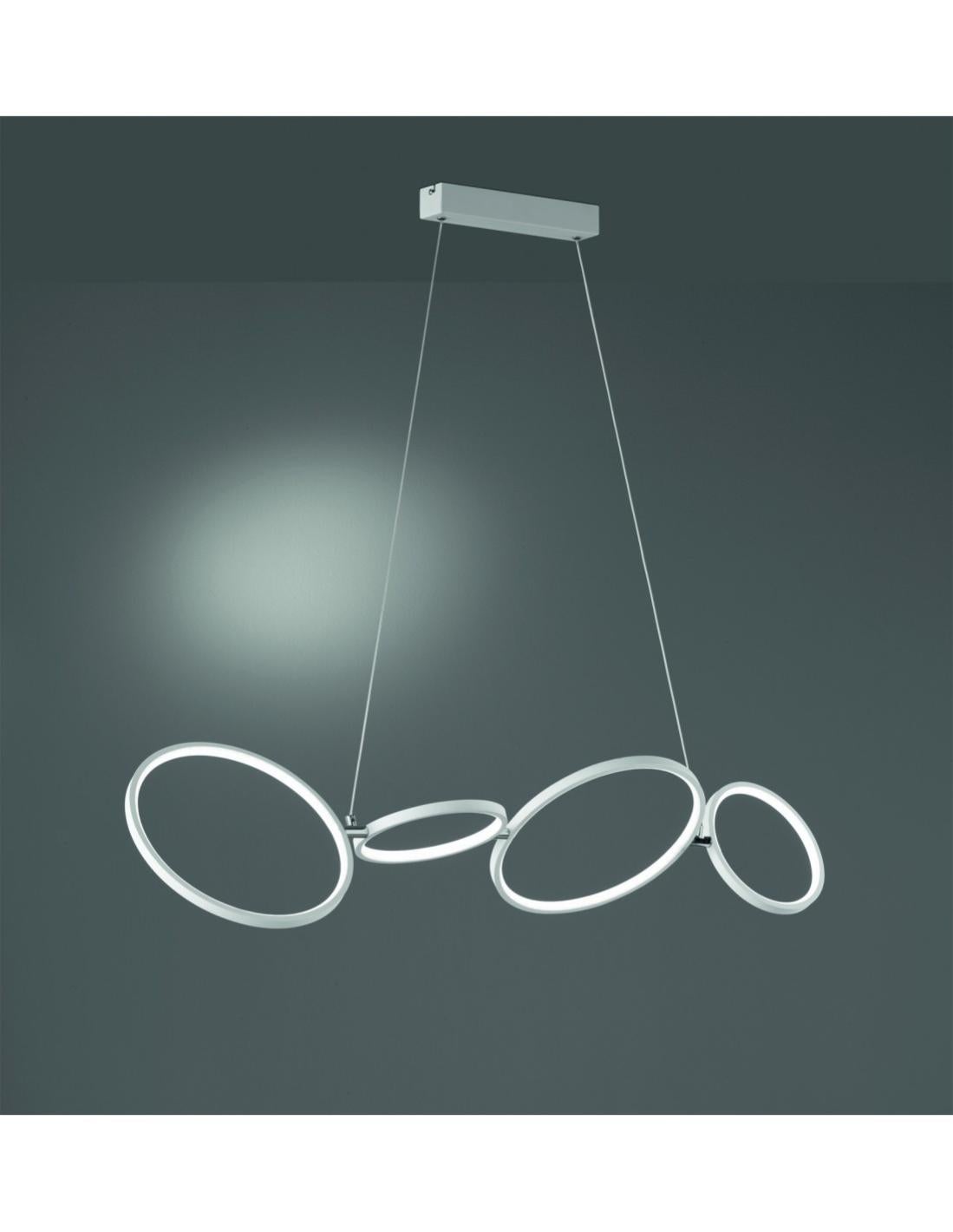 Rondo Suspensión 4 círculos Led blancos L110 cm Trio Lighting | Leroy ...