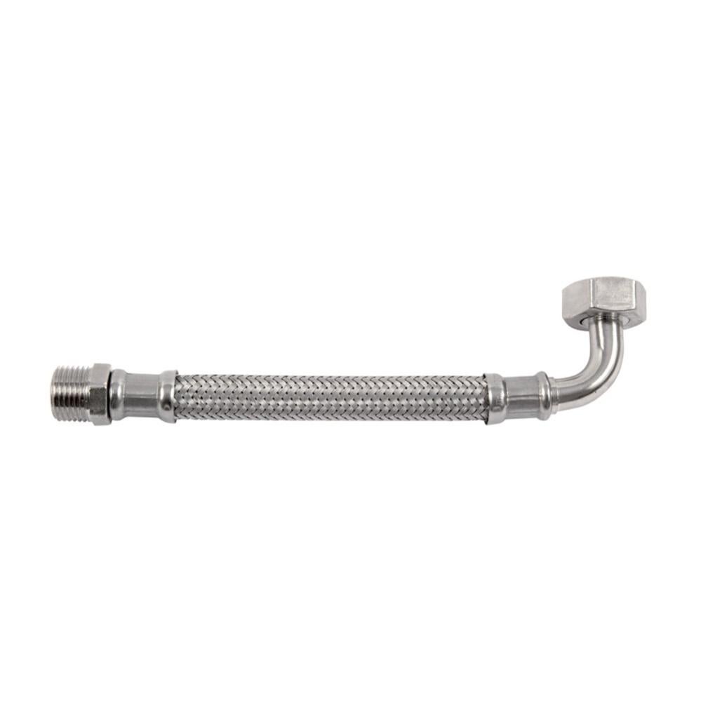 Flessibile in acciaio inox 1/2" m - 3/4" f con curva - 400 mm | Leroy ...