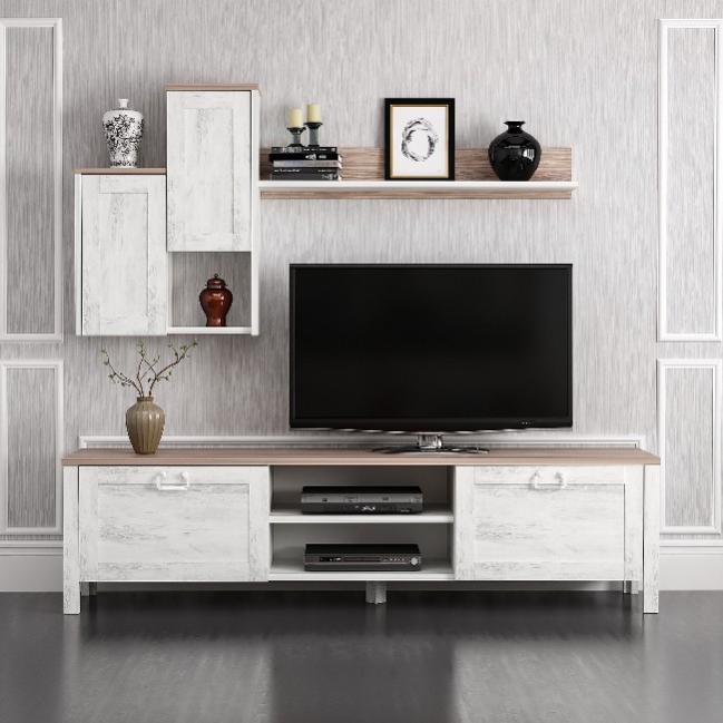 Suporte de TV Sento carvalho vintage branco | Leroy Merlin