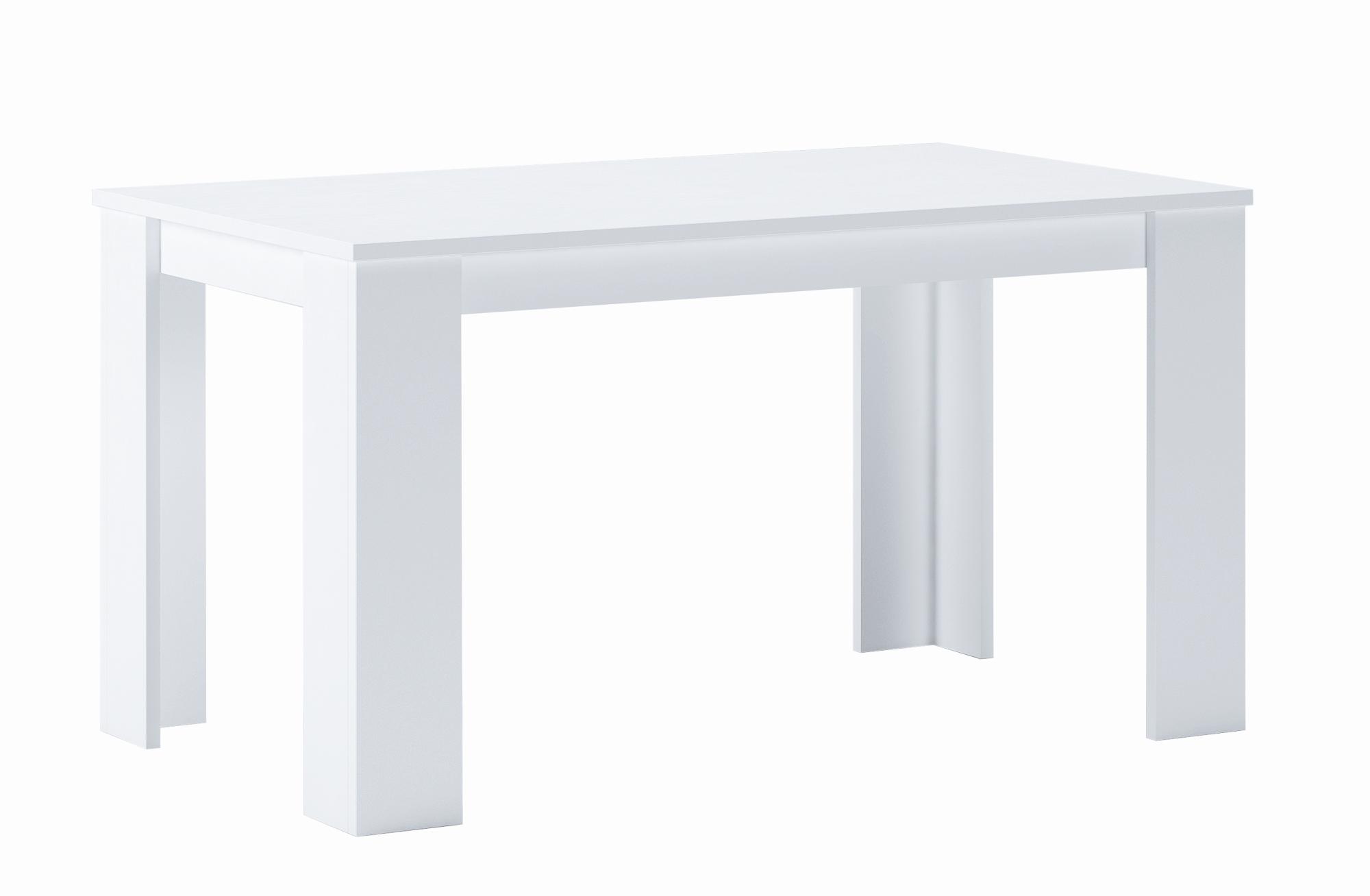 Mesa de Comedor de 140 cm, Color Blanco mate, Medidas: 80 Ancho x 138 ...