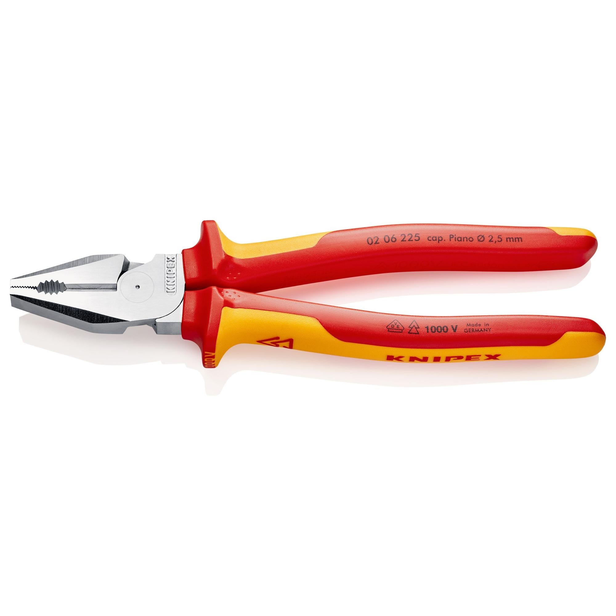 Knipex 02 06 225 - Alicate universal de fuerza aislado VDE 250 mm con ...