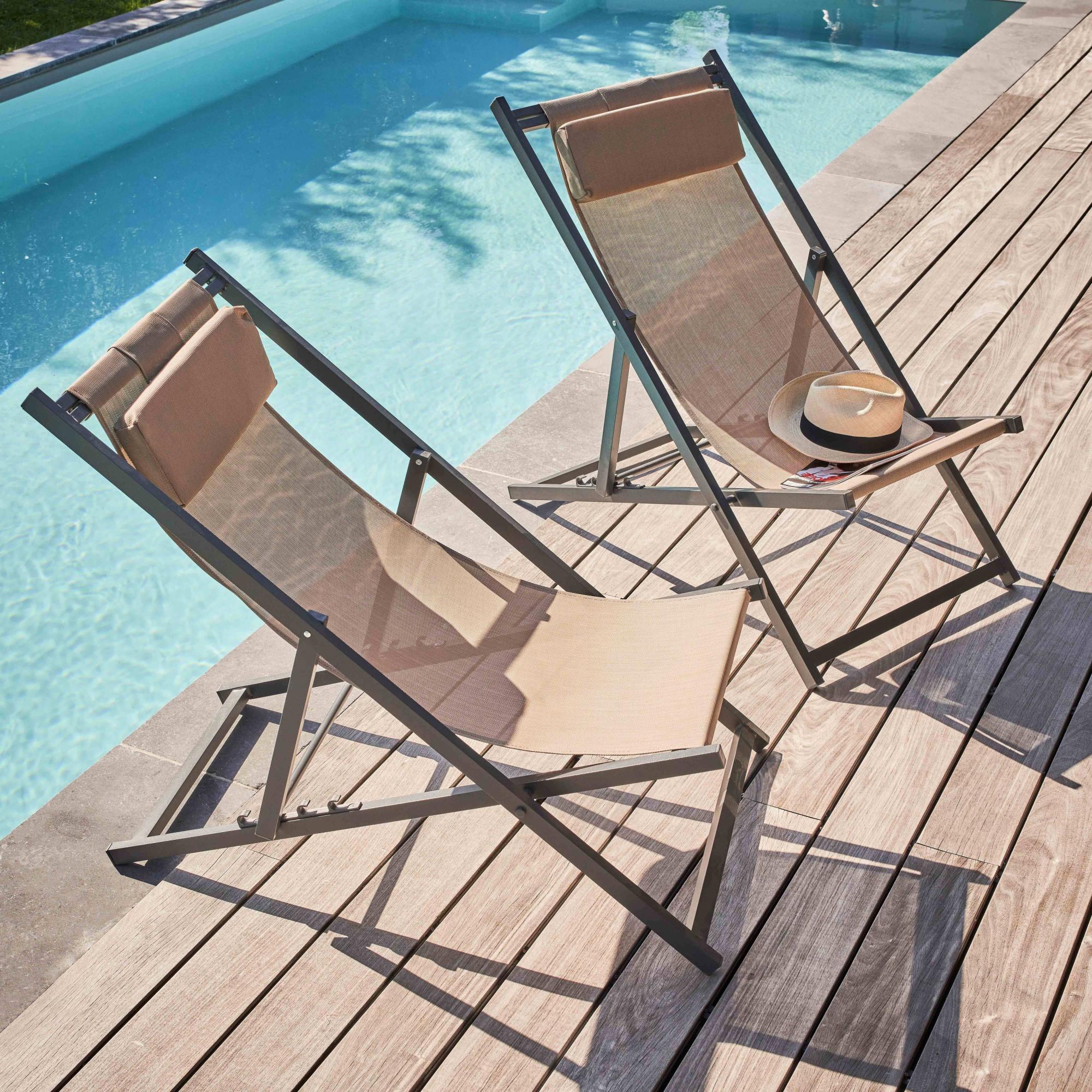 Set di 2 sdraio in alluminio color talpa | Leroy Merlin