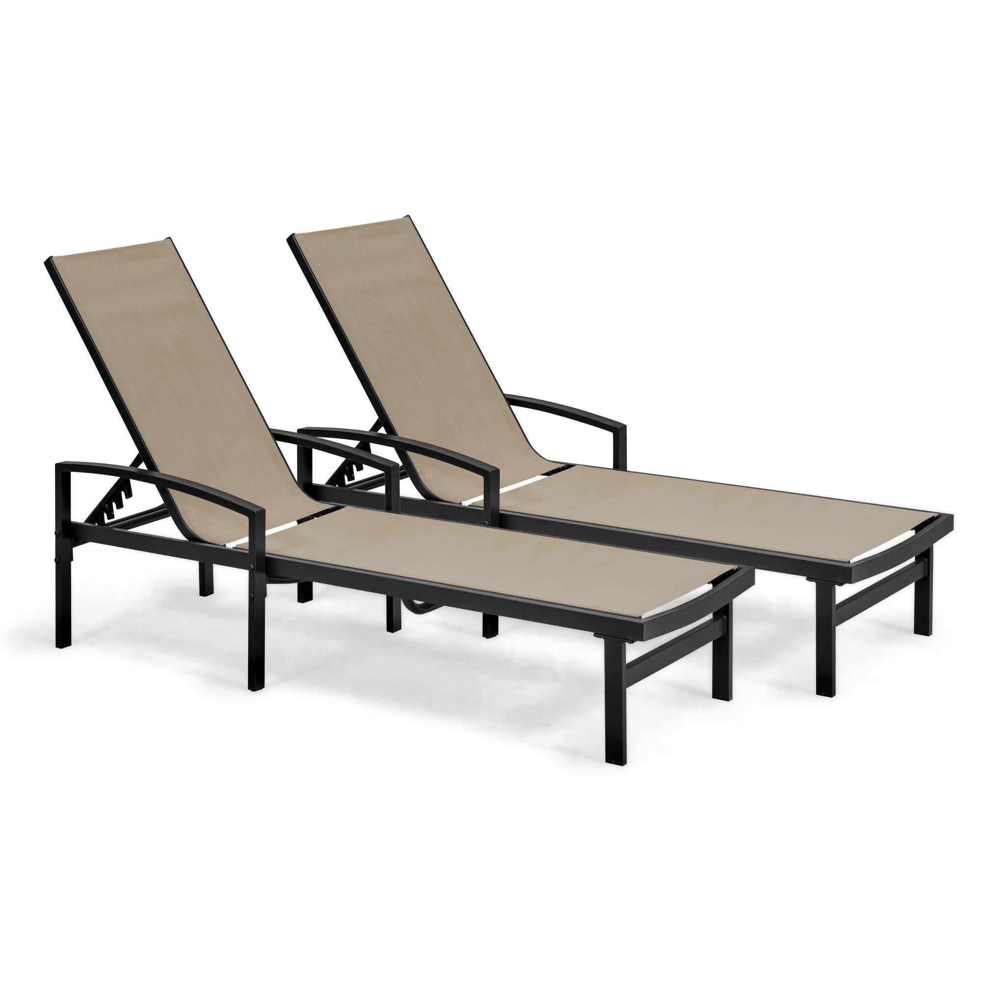 Set di 2 lettini prendisole in alluminio color talpa | Leroy Merlin