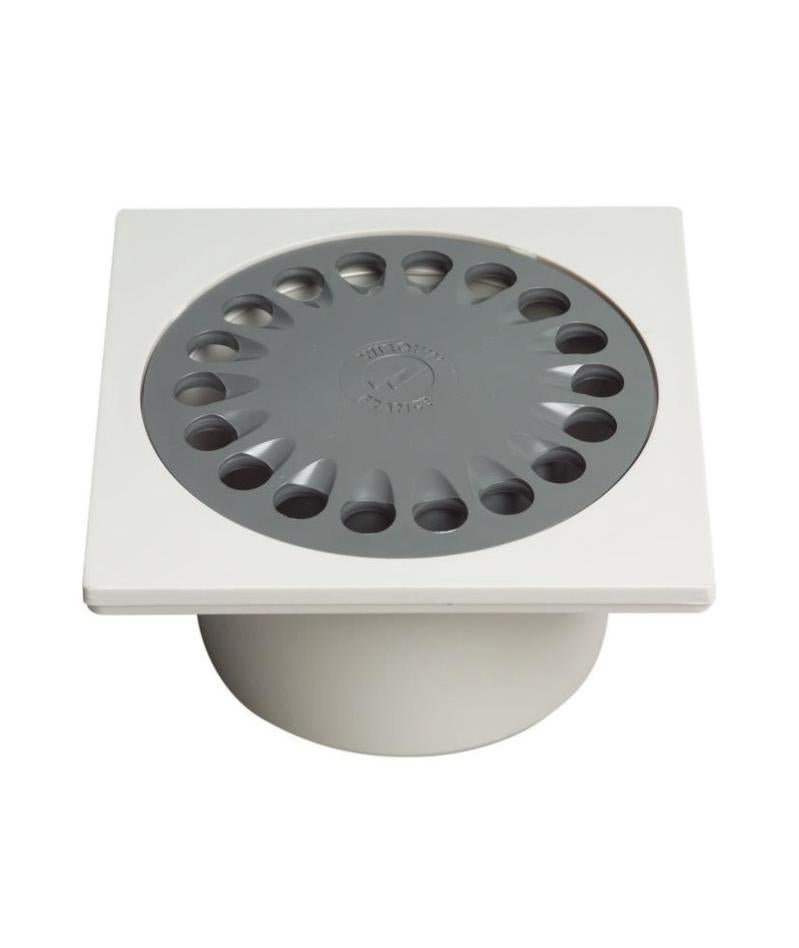 WIRQUIN Bonde de sol SP6000V - 10 x 10 cm - Ø 40 mm - Corps blanc ...