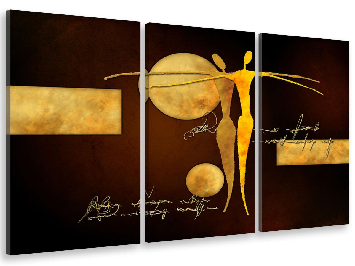 Tableau triptyque deco danse et or - 90x60 cm | Leroy Merlin