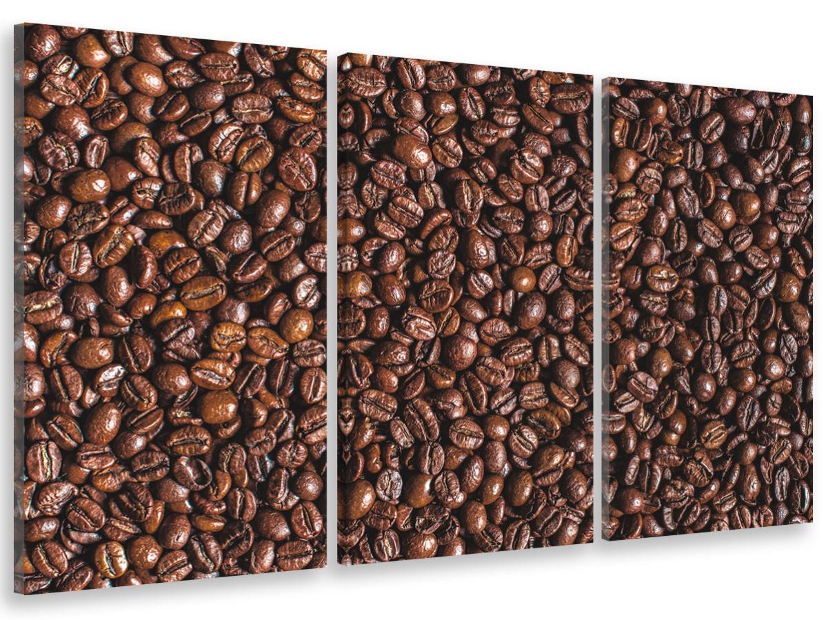Tableau triptyque deco cuisine grain de cafés en folie - 90x60 cm ...
