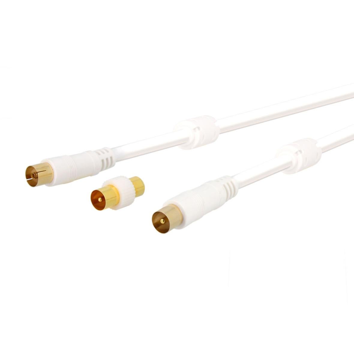 Prolongateur Tv 9,52 Mm Blanc 19 Vatca Mâle/femelle 2 Mètres ...