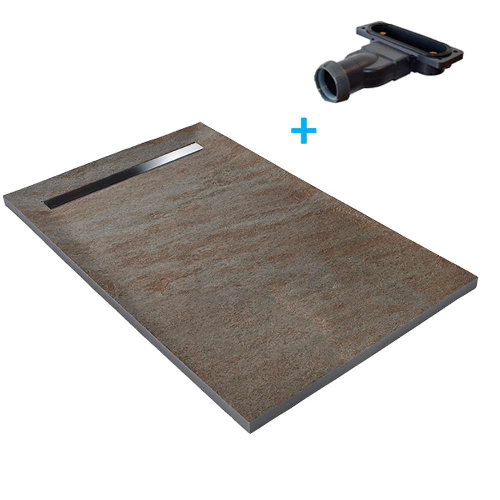 Receveur de douche cuivre 140 x 90 cm en pierre naturelle - grille ...