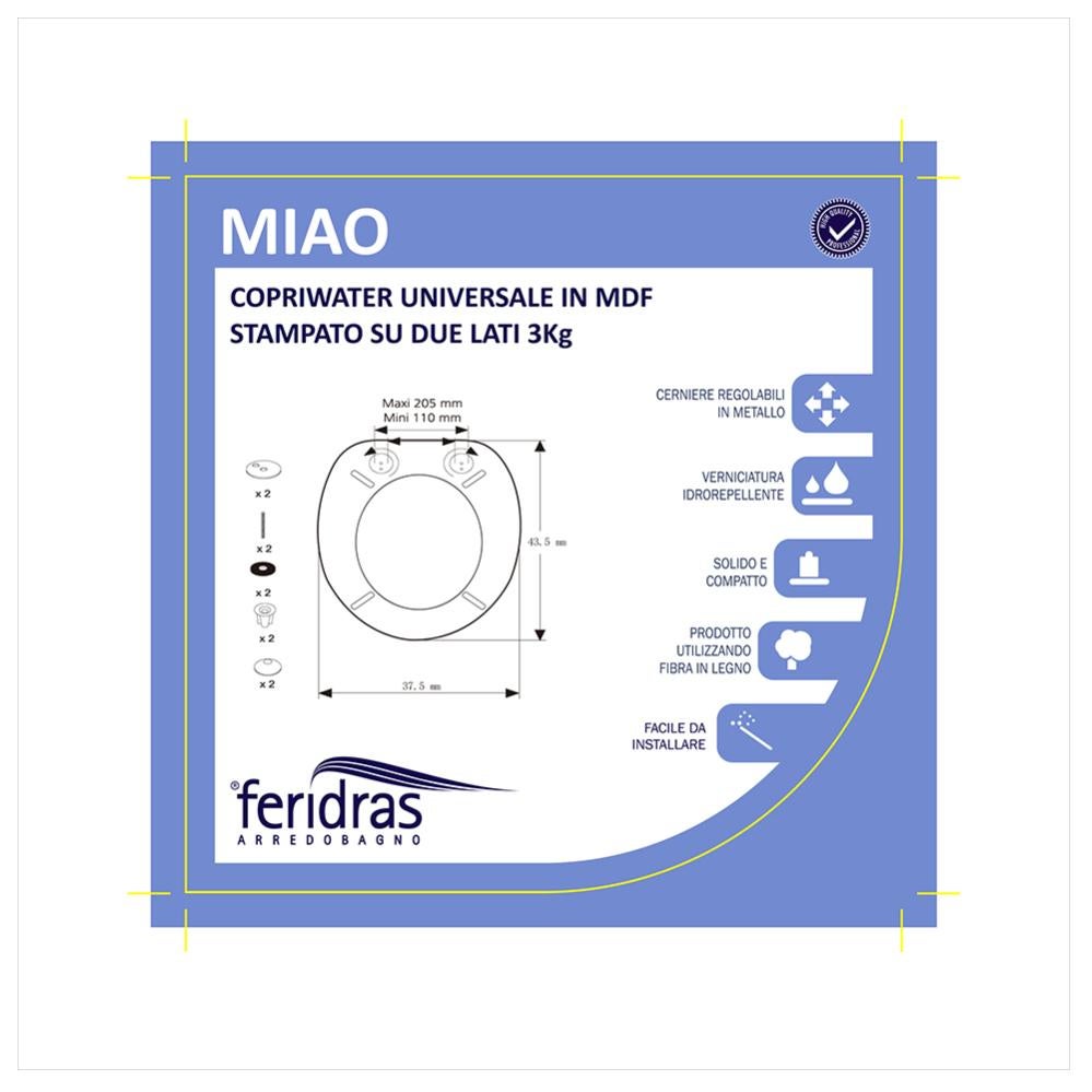 Copriwater Universale In Mdf Stampato Miao | Leroy Merlin