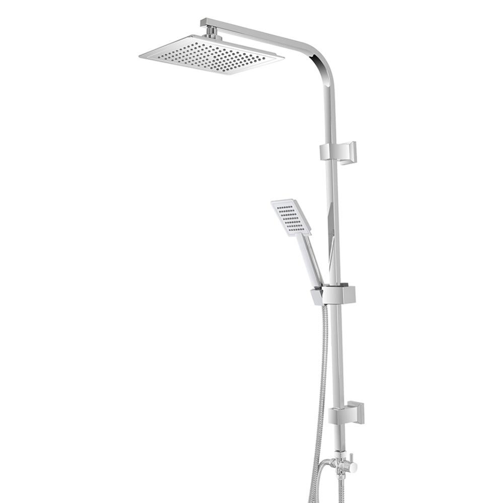 Colonna doccia completa cromata in acciaio inox design quadrato | Leroy ...