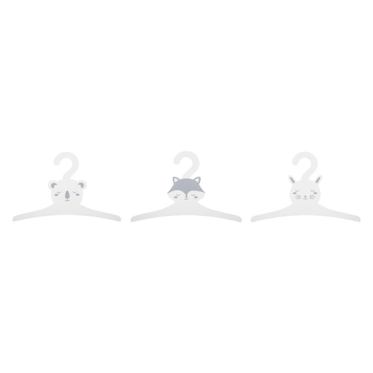 Set de 3 cintres enfant - bois - blanc - 28x18 cm - Atmosphera créateur ...