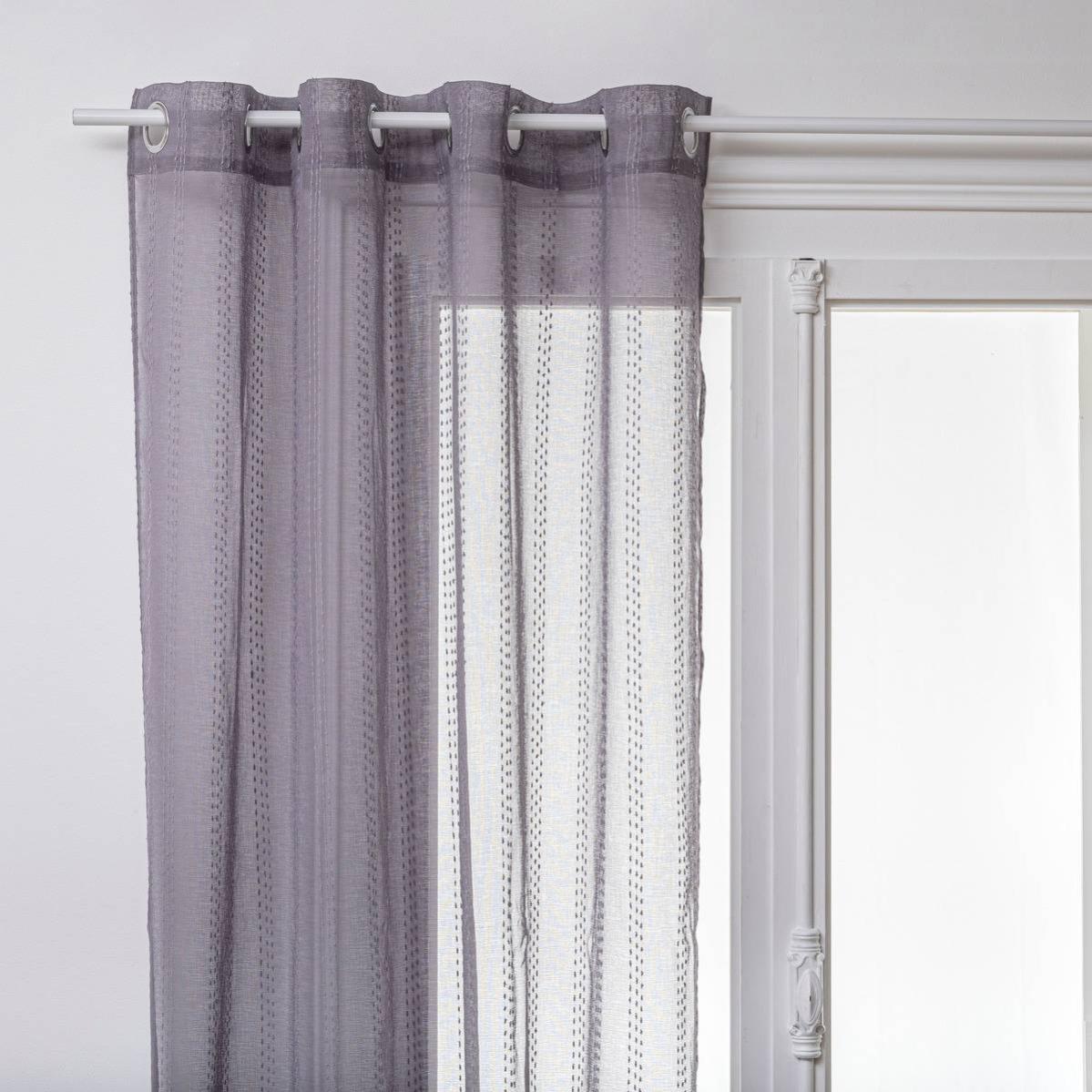 Voilage "Essia" - gris souris - 140x240 cm - Atmosphera créateur d ...
