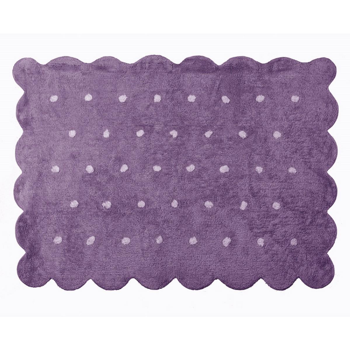 Tapis enfant coton Biscuit mauve rectangulaire 160x120 cm Aratextil ...