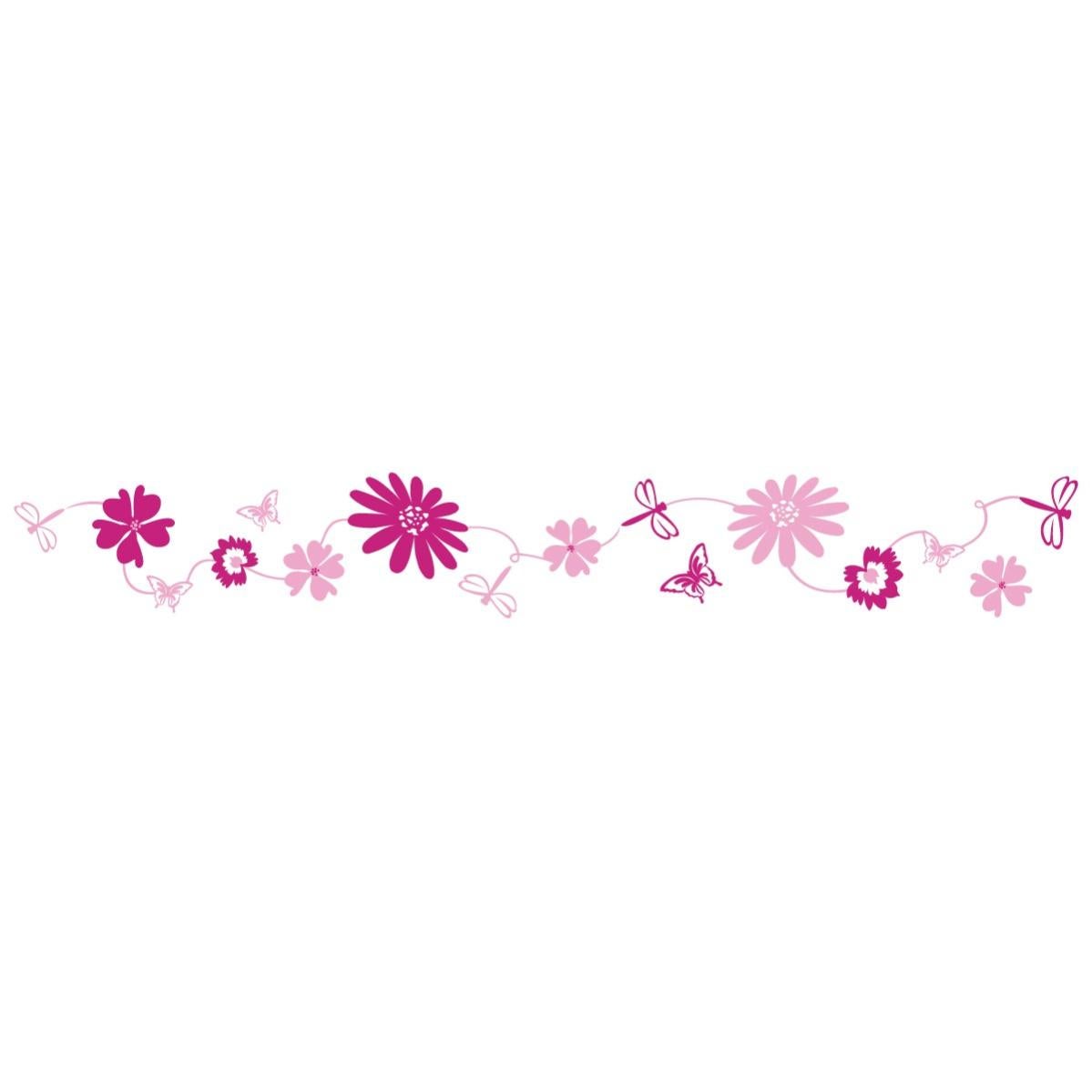 Stickers Frise fleurs violet 85 x 13 cm Lilipouce | Leroy Merlin
