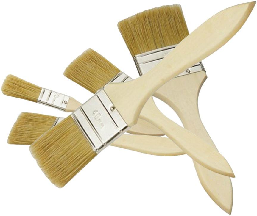 Lot de pinceaux Nespoli - 5 pinceaux plats - Largeur 20, 30 x 2, 40 et ...