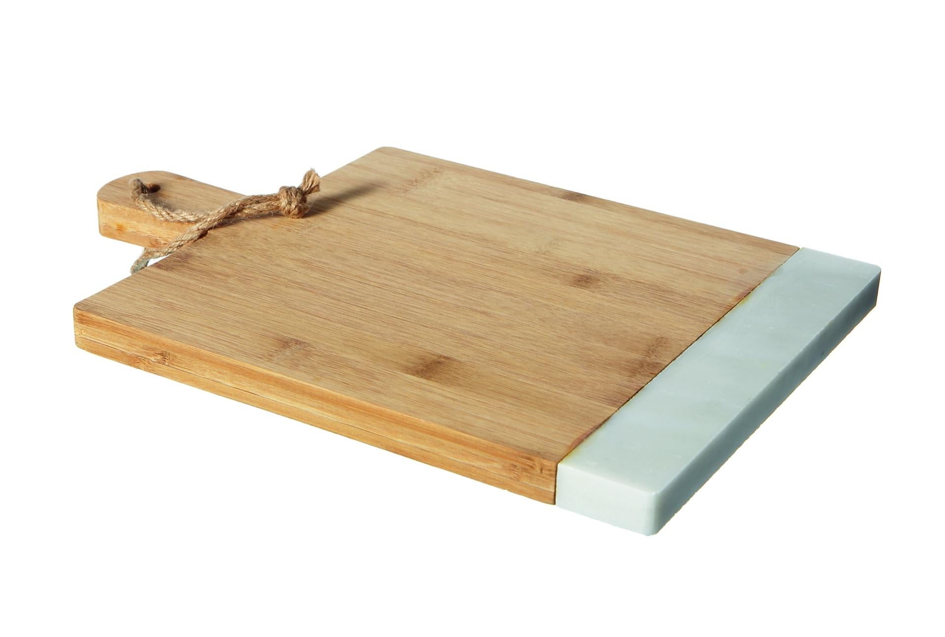 Tagliere Rettangolare A Servire Con Manico 35X24 Cm Marmo-Bamboo ...